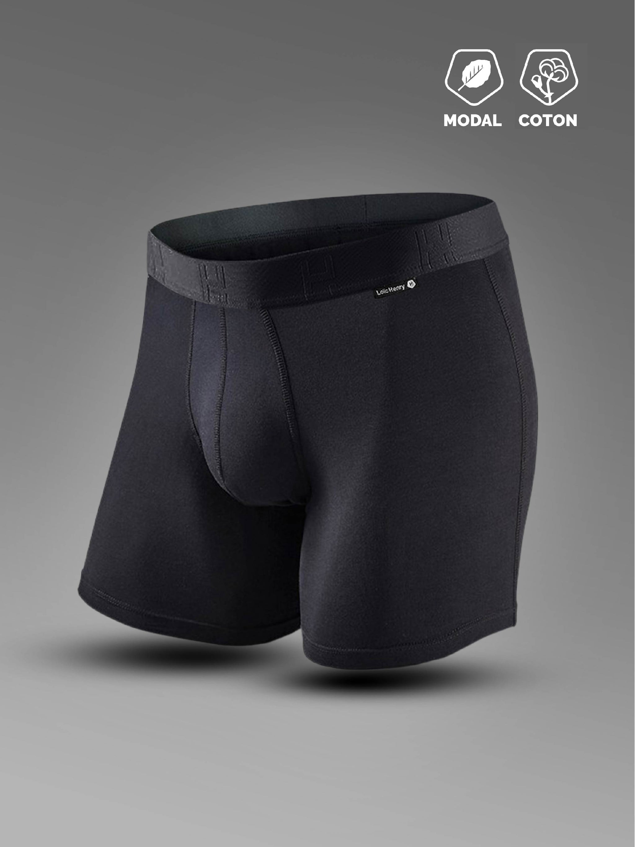 BOXER HOMME MODAL COTON NOIR SOFT BLACK