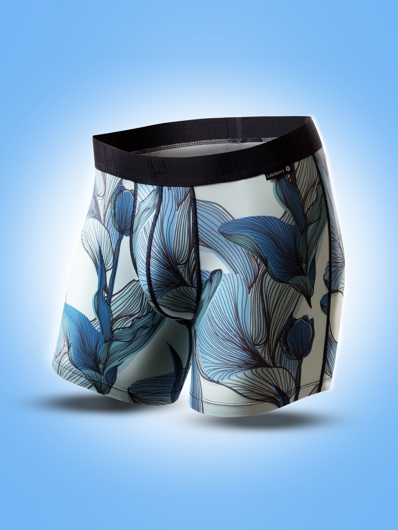 MEN'S MODAL COTTON BLUE BLACK MONET BOXER SHORTS