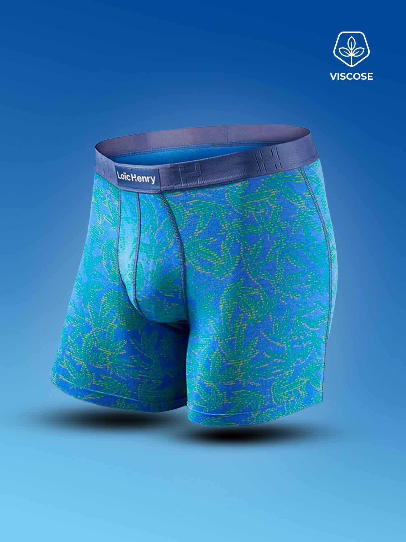 BOXER HOMME VERT BLEU CANNABIS