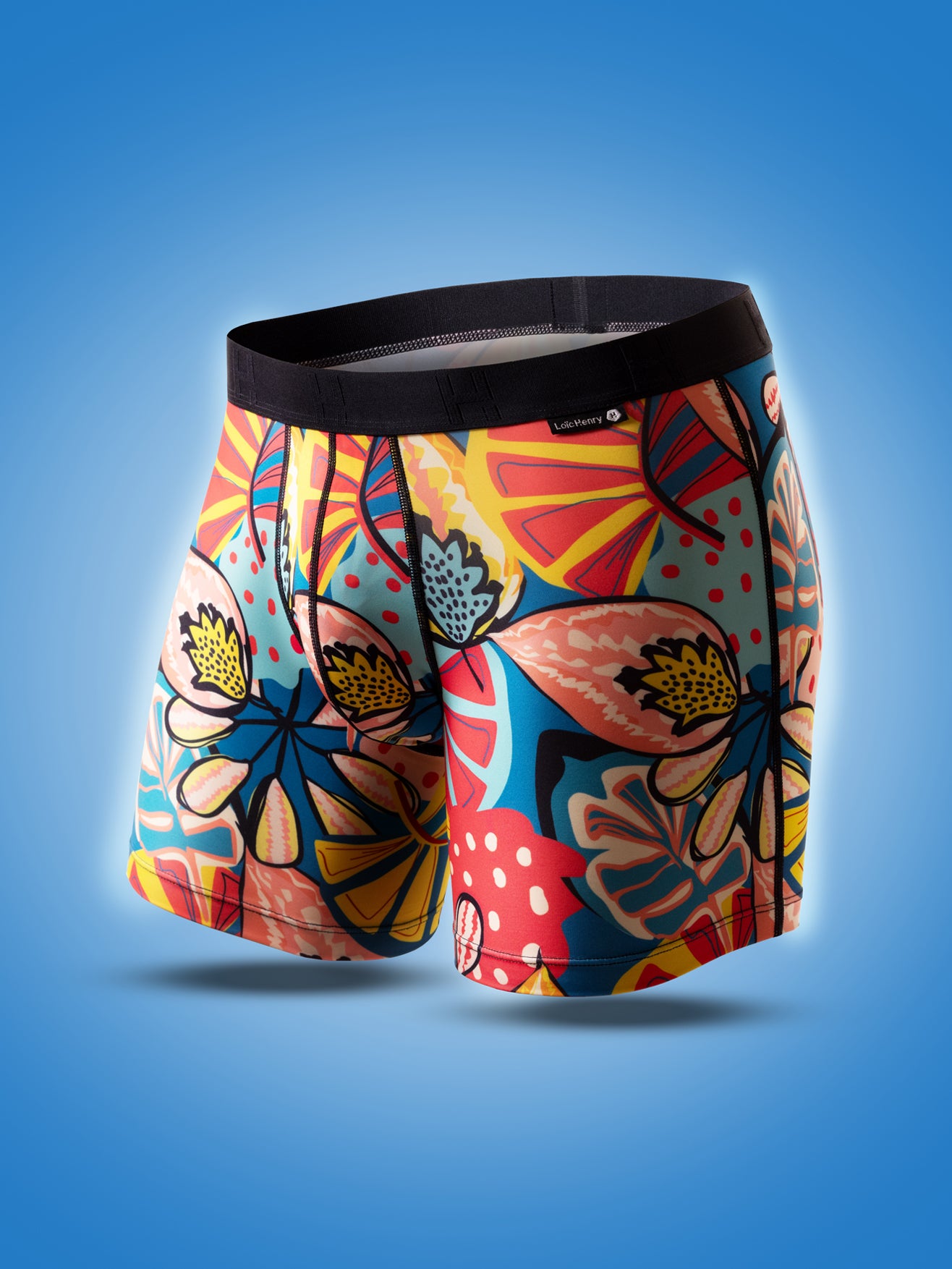 BOXER HOMME POLYESTER MULTICOLORE NOIR FRUITS