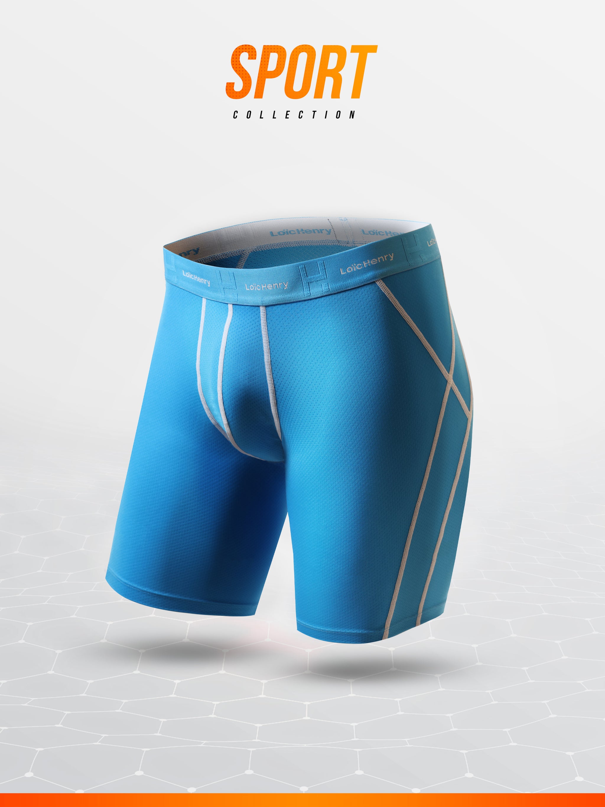 BOXER HOMME POLYAMIDE BLEU SPORT NEON BLUE LONG LEGS